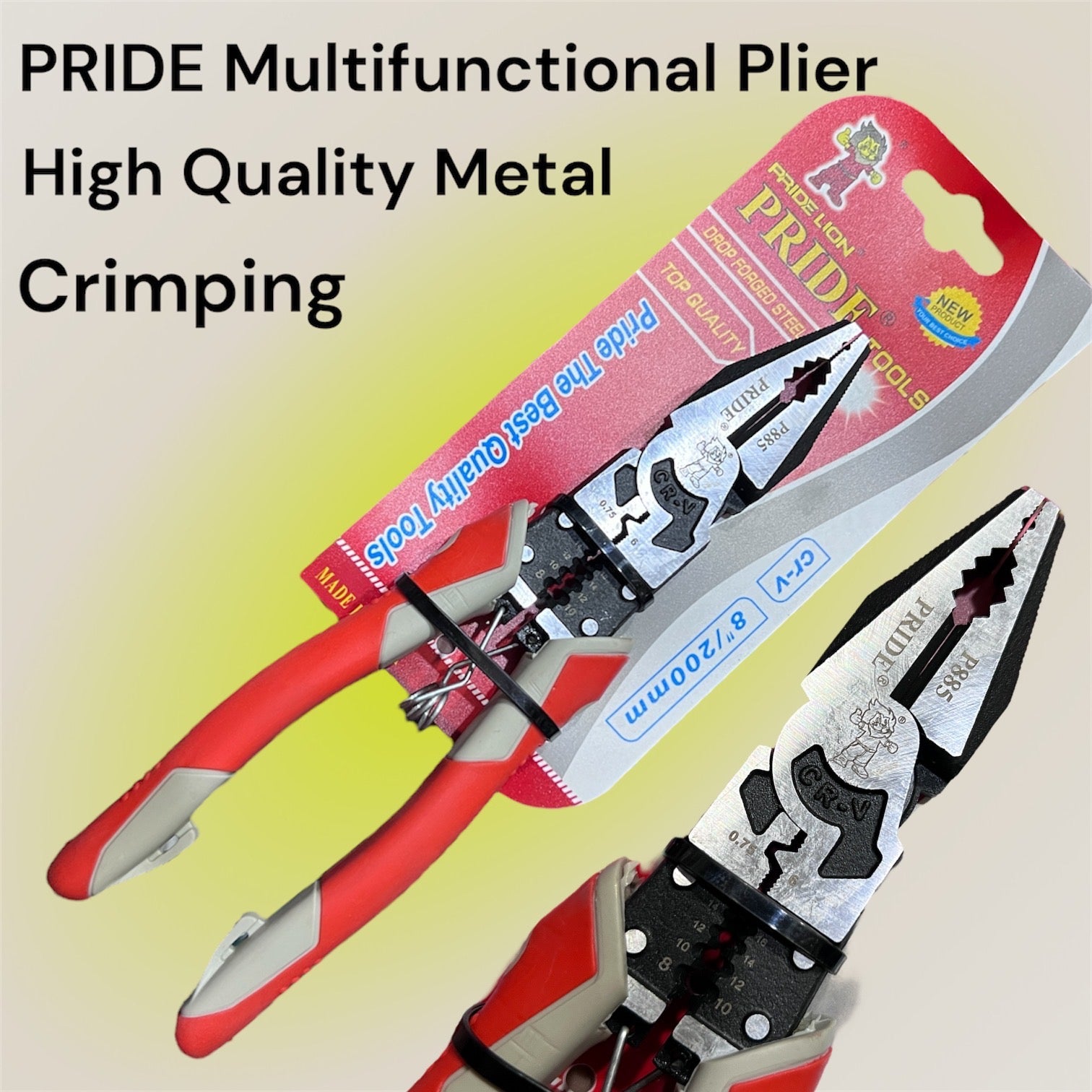 Pride Multifunctional High Grade C-RV Steel Pliers - Pride P885 – Halim ...